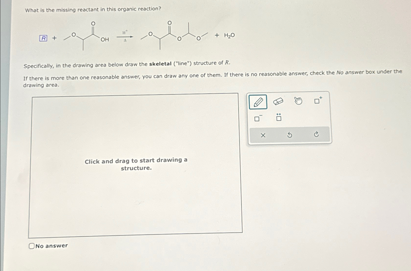 Solved What is the missing reactant in this organic | Chegg.com