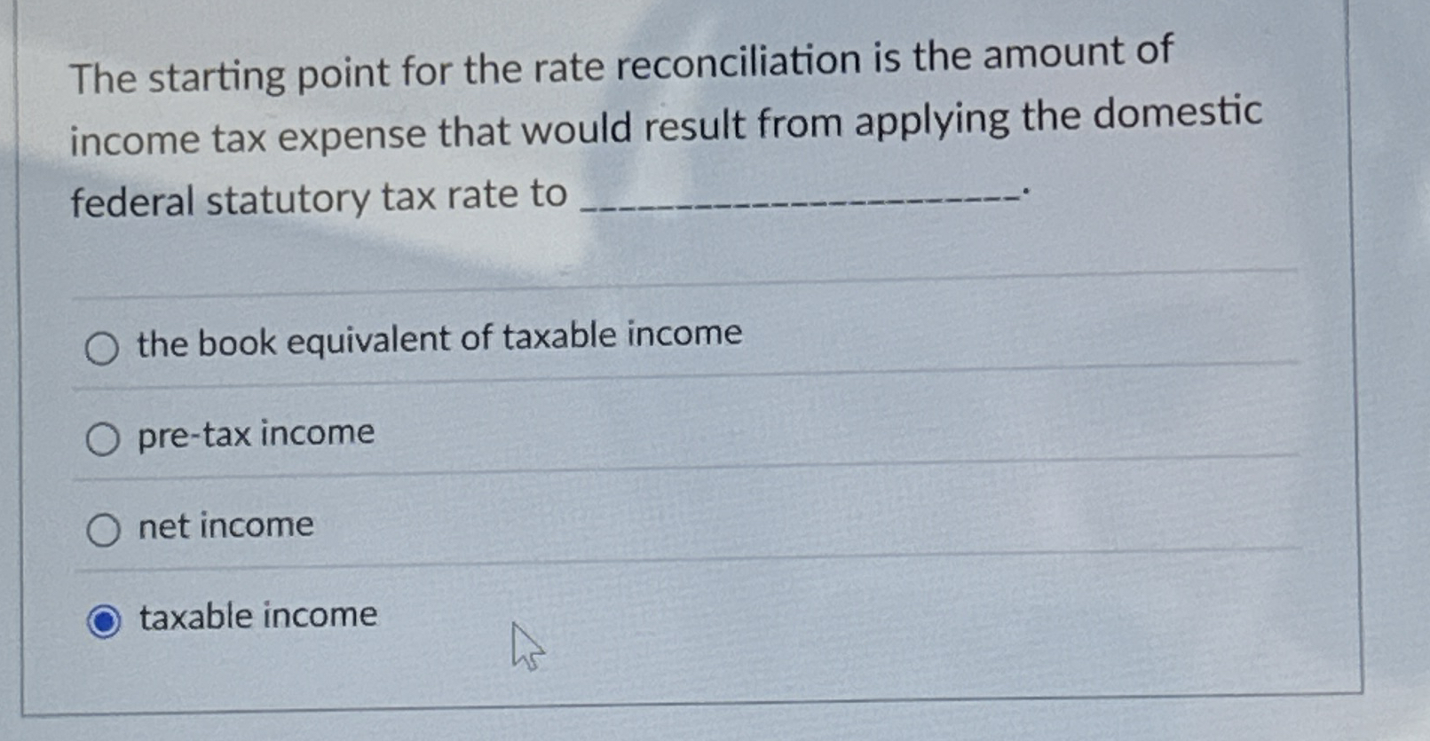 Solved The starting point for the rate reconciliation is the | Chegg.com