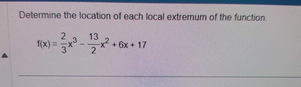 Solved Determine the location of each local extremum of the | Chegg.com
