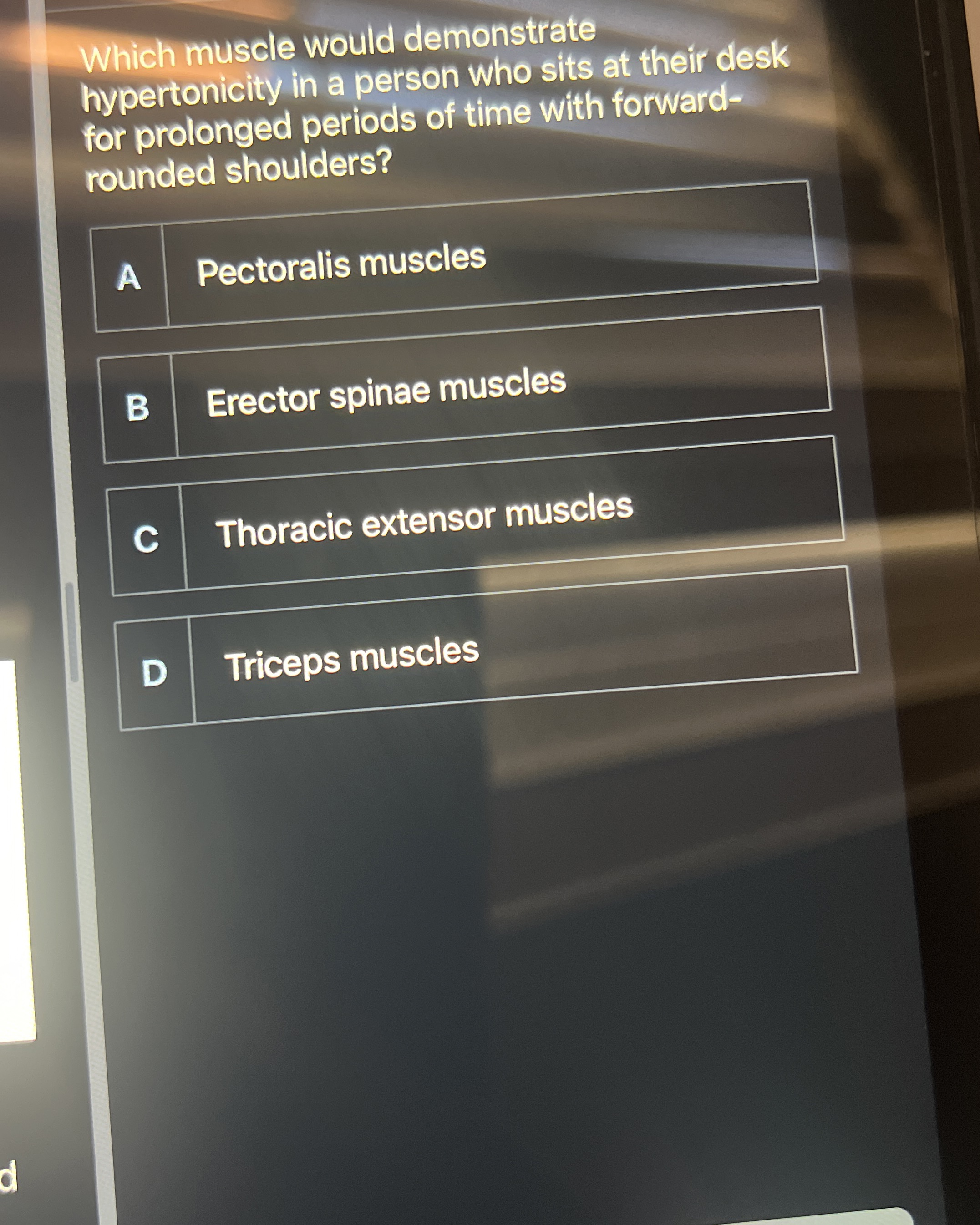 High Quality SOLUTION Which muscle would demonstrate hypertonicity in a ...