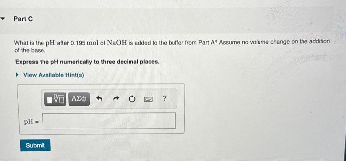 Solved What is the pH of a buffer prepared by adding 0.809 | Chegg.com
