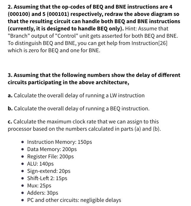 1. Consider the following single-cycle MIPS | Chegg.com
