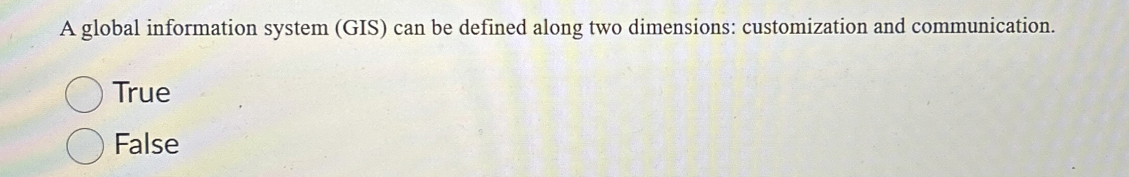 Solved A global information system (GIS) ﻿can be defined | Chegg.com