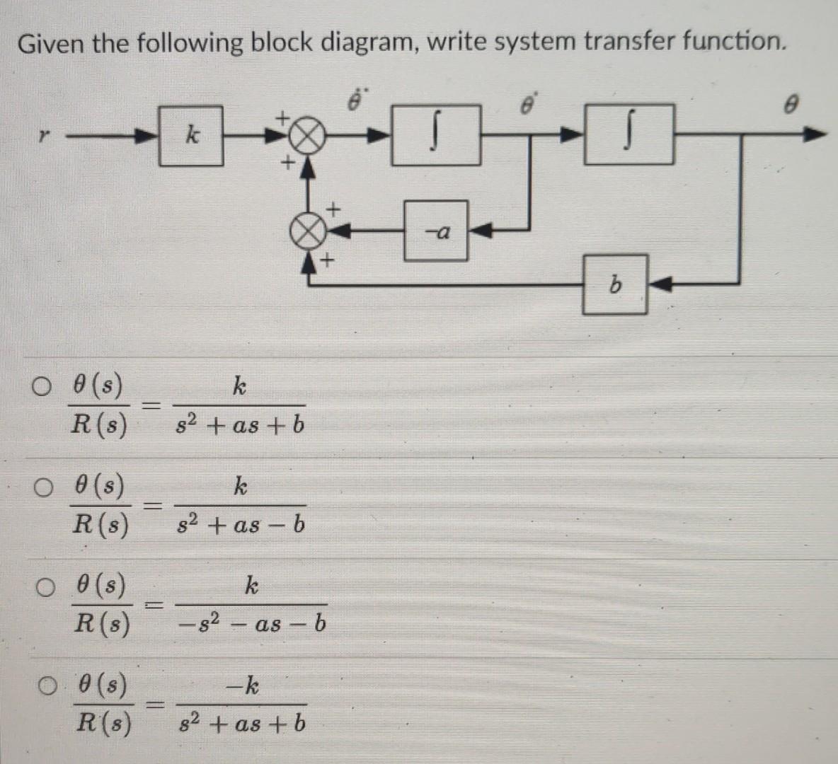Solved Given the following block diagram, write system | Chegg.com