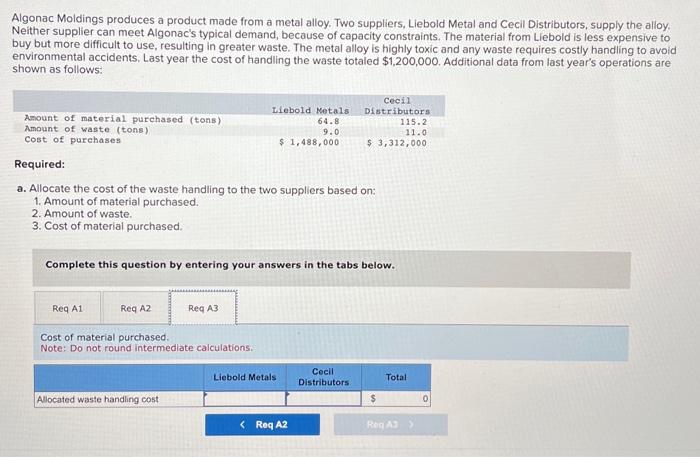 Solved Problem 2.69 (Static) Cost Allocation with Cost Flow | Chegg.com