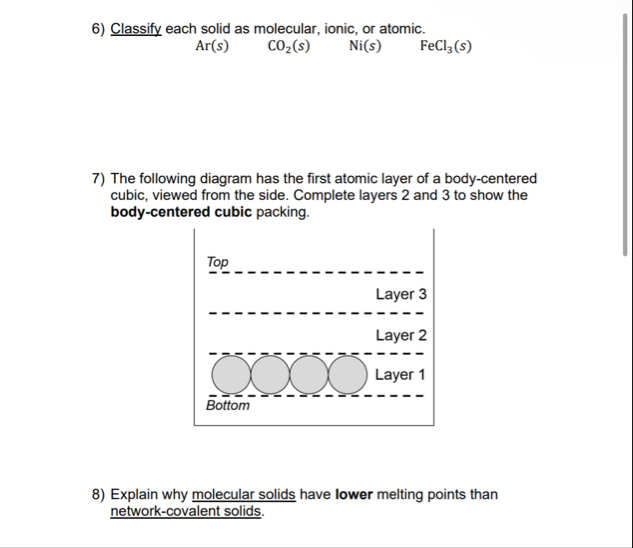 Classify each solid as molecular, ionic, or | Chegg.com
