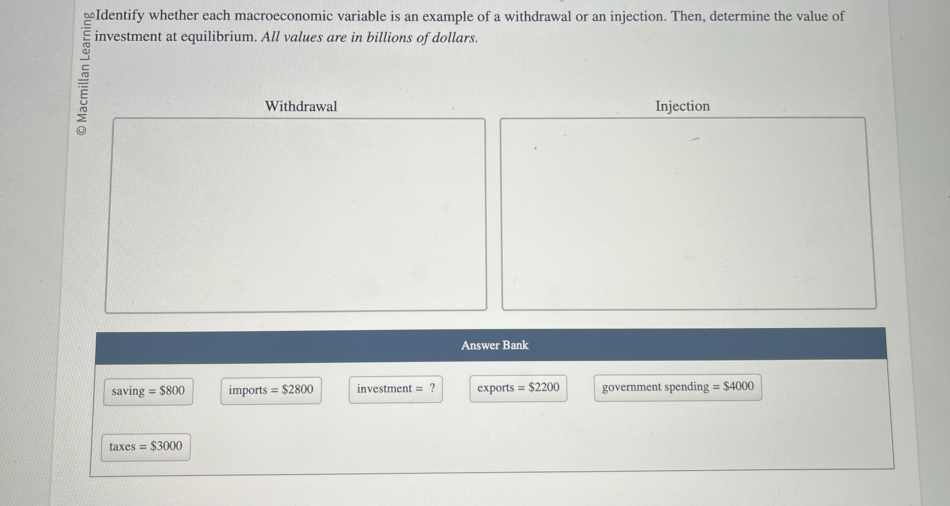 Solved aoIdentify whether each macroeconomic variable is an | Chegg.com