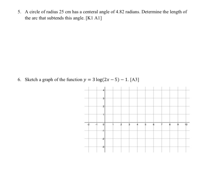 Solved 5. A circle of radius 25 cm has a centeral angle of | Chegg.com