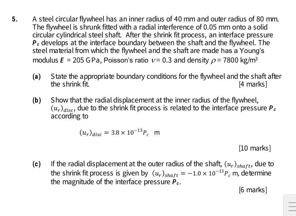 Solved 5. A steel circular flywheel has an inner radius of | Chegg.com