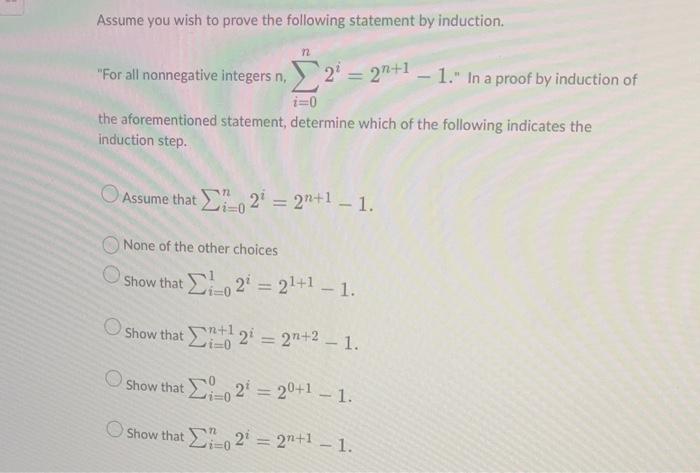 Solved Assume you wish to prove the following statement by | Chegg.com