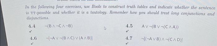 In the following four exercises, use Boole to | Chegg.com