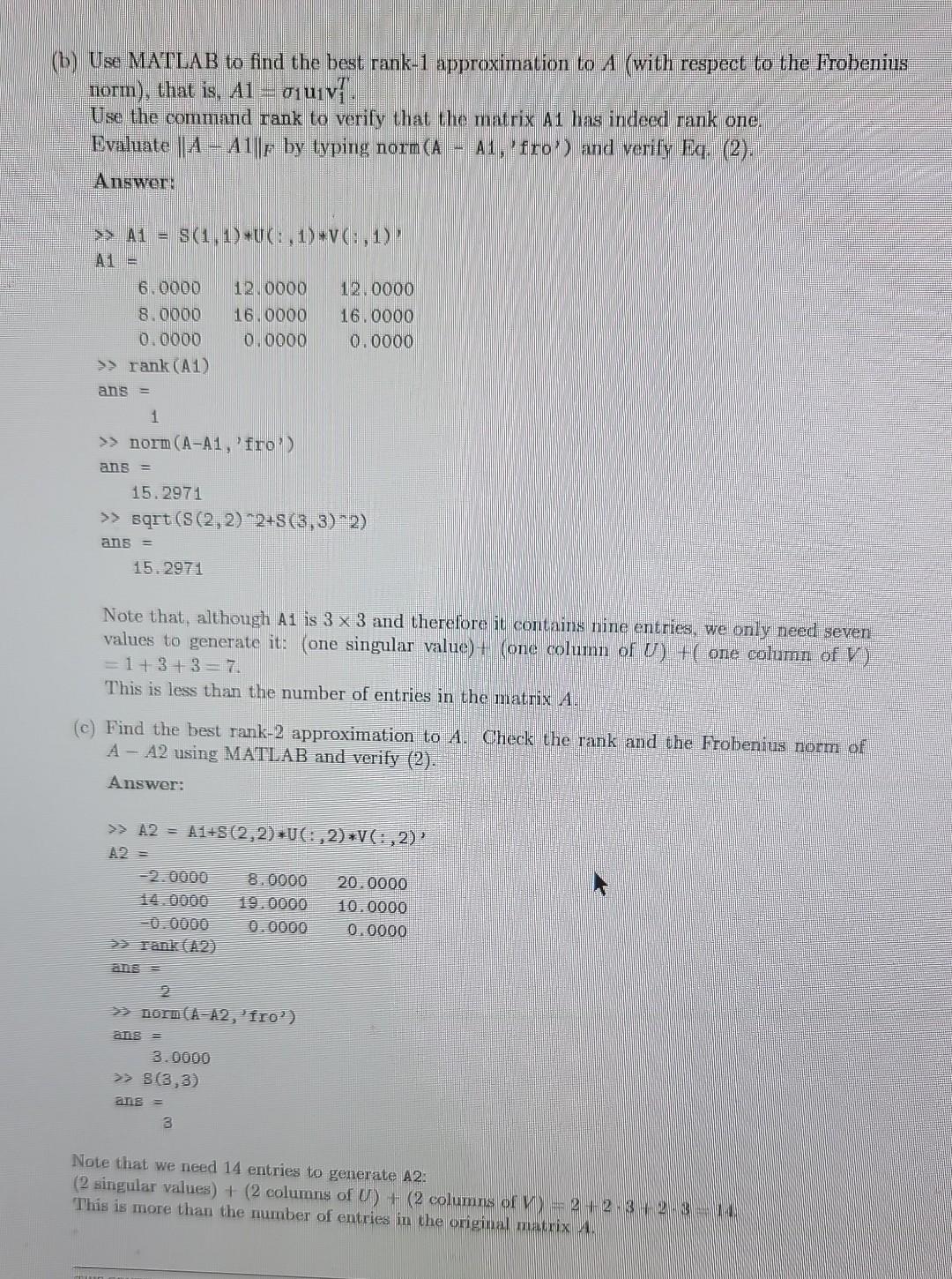 Solved The SVD Decomposition and Image Compression In this | Chegg.com