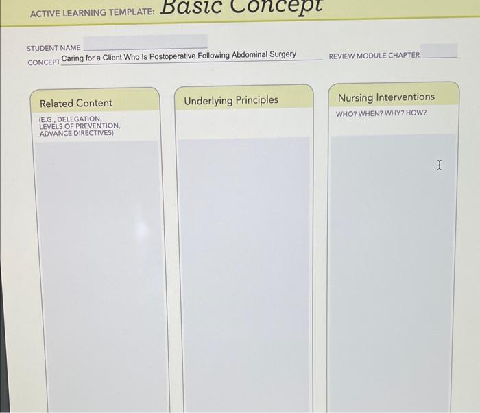 Solved active learning template: Baslc concepl STUDENT NAME | Chegg.com