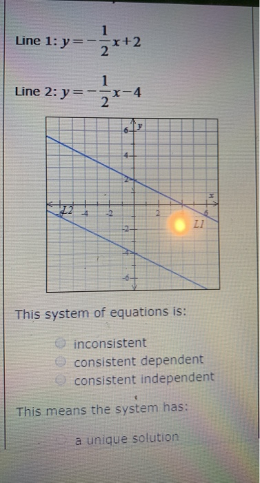 Solved System A Line 1: y=-x+3 Line 2: y=2x * 2 26 4 2 L2 | Chegg.com
