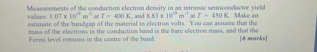 Solved Measurements of the conduction electron density in an | Chegg.com