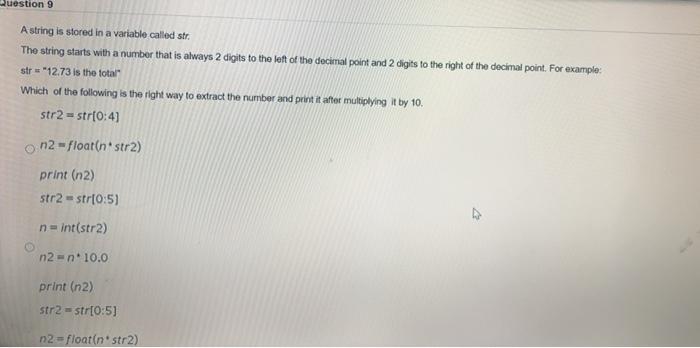 Solved Question 9 A String Is Stored In A Variable Called 1671