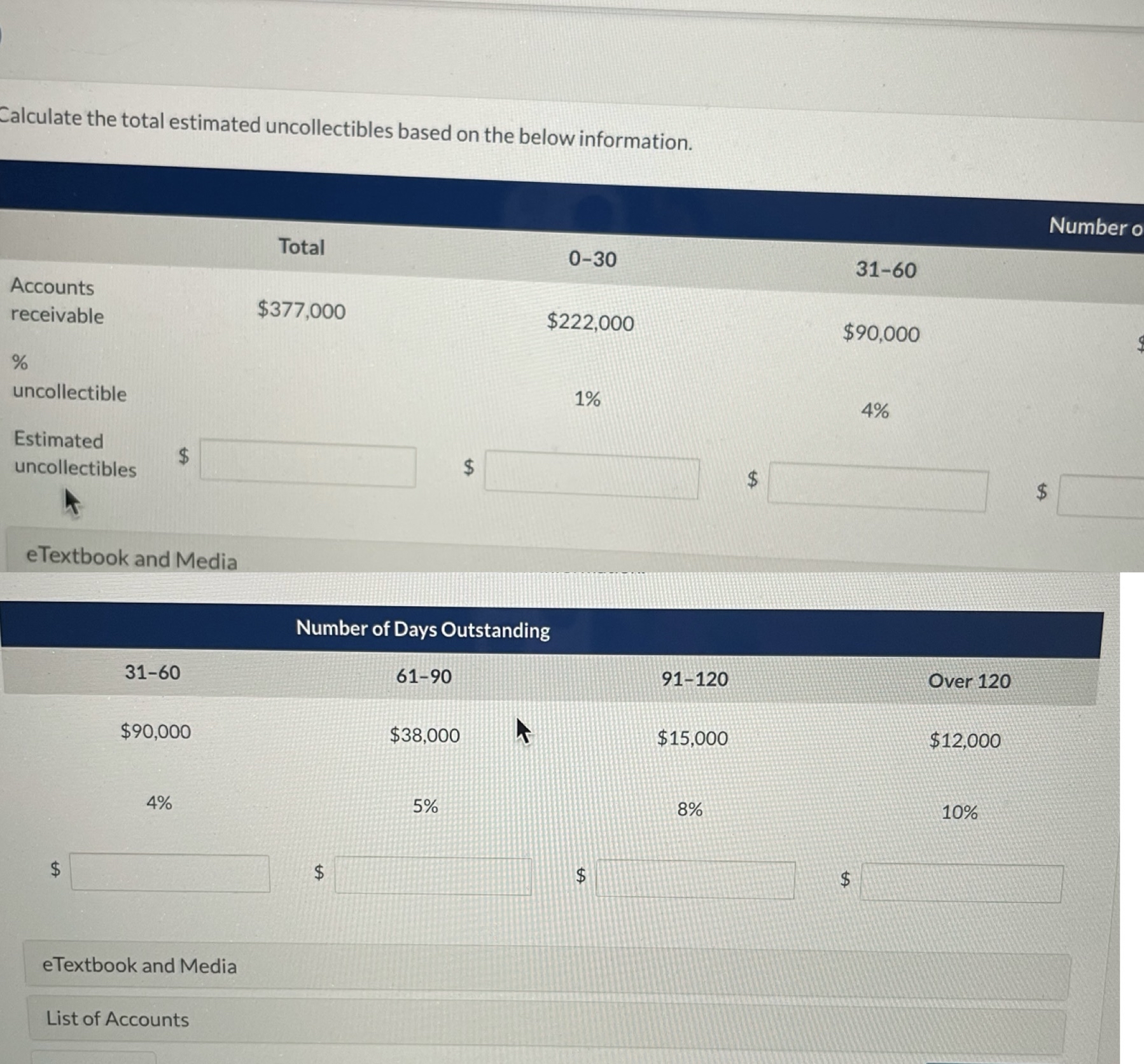 Solved Calculate the total estimated uncollectibles based on | Chegg.com