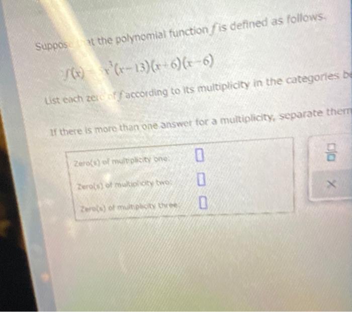 Solved Suppost the polynomial function fis defined as | Chegg.com