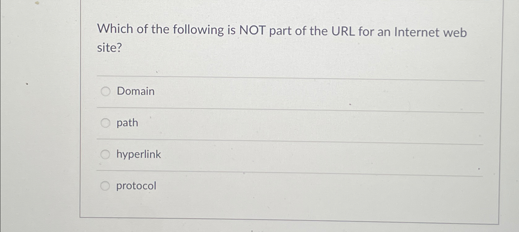 Solved Which of the following is NOT part of the URL for an | Chegg.com