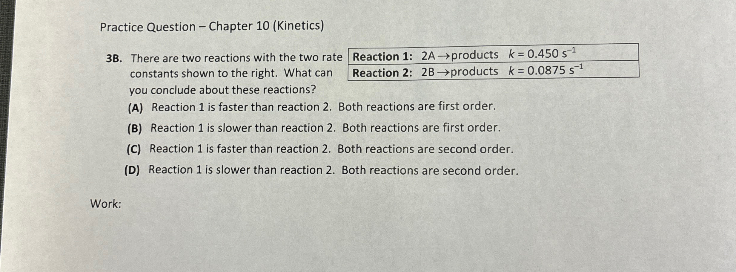 Solved Practice Question - ﻿Chapter 10 (Kinetics)3B. ﻿There | Chegg.com