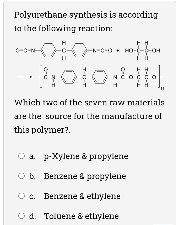 Solved Polyurethane synthesis is according to the following | Chegg.com
