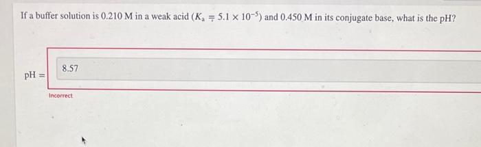 Solved If a buffer solution is 0.210M in a weak acid | Chegg.com