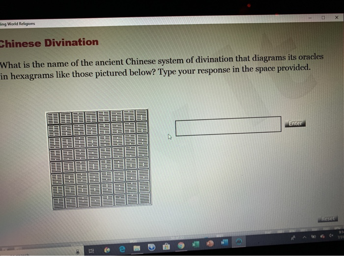 Solved - X ling World Religions Chinese Divination What is | Chegg.com