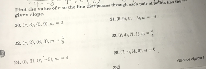 Solved Find the value of r so the line that passes through | Chegg.com