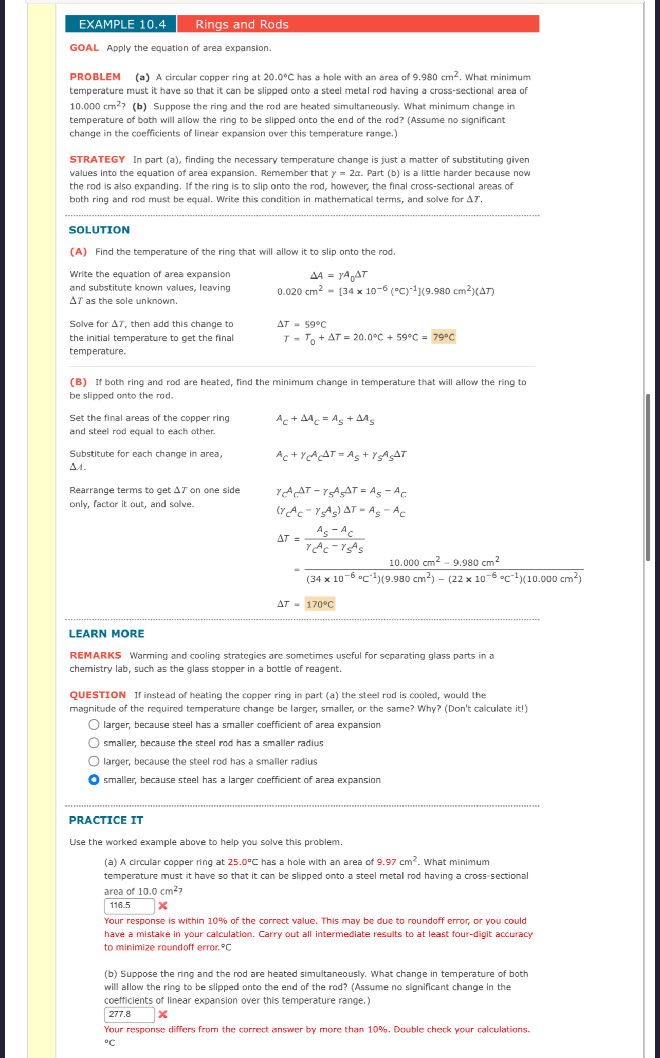Solved EXAMPLE 10.4 ﻿Rings and RodsGOAL Apply the equation | Chegg.com