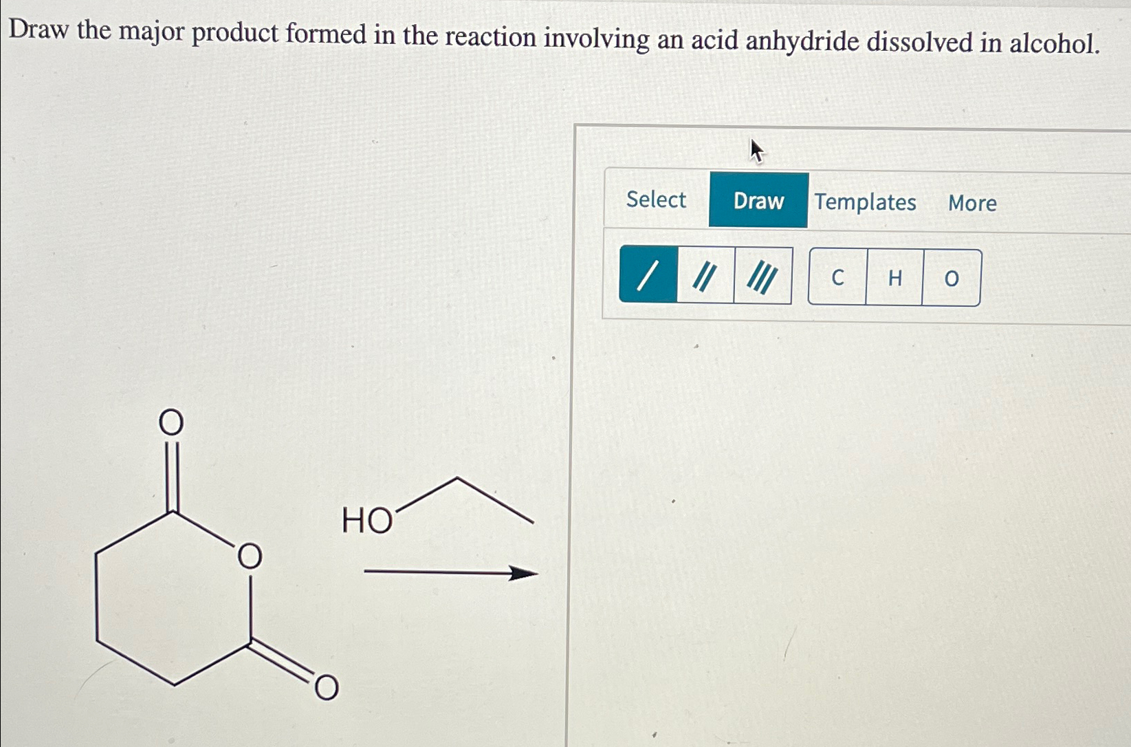 Solved Draw the major product formed in the reaction | Chegg.com