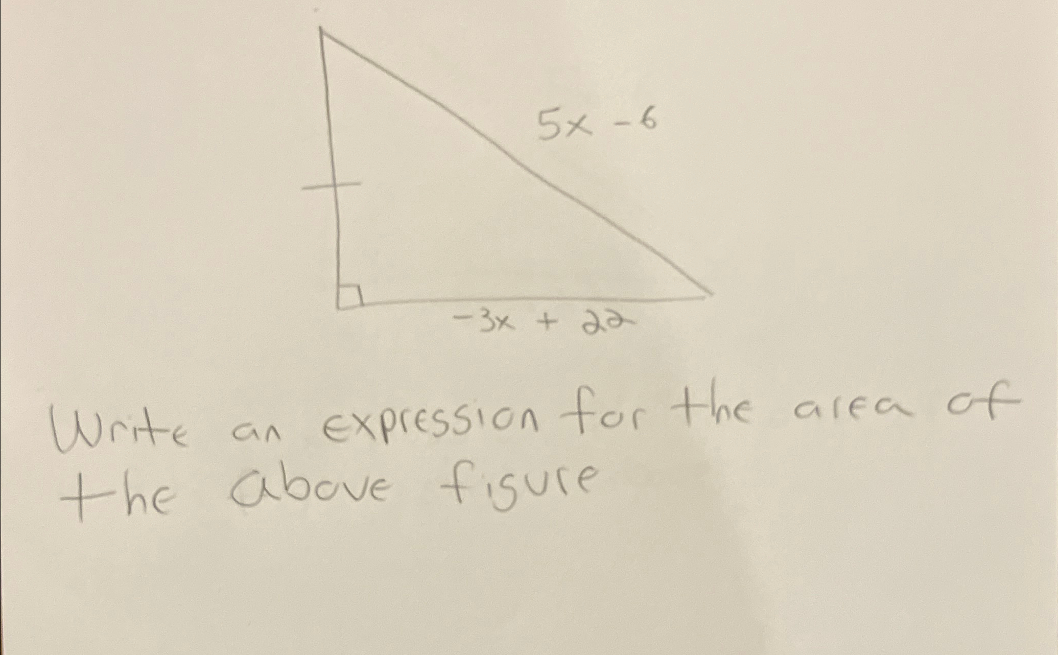 Solved Write an expression for the area of the above figure | Chegg.com