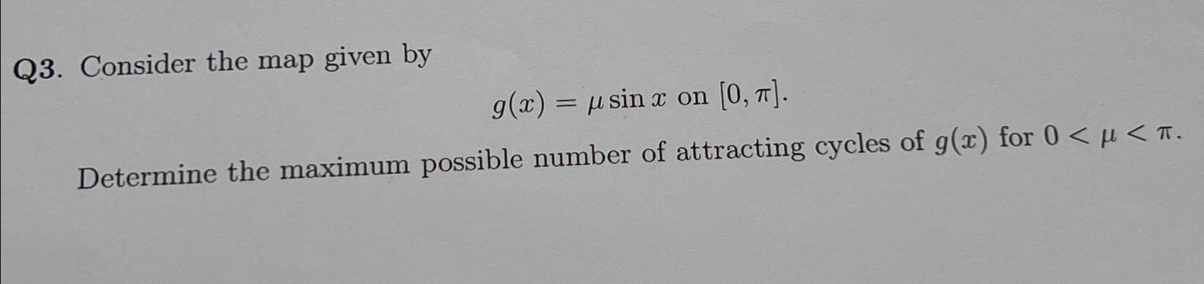 Solved Q3. ﻿Consider the map given | Chegg.com