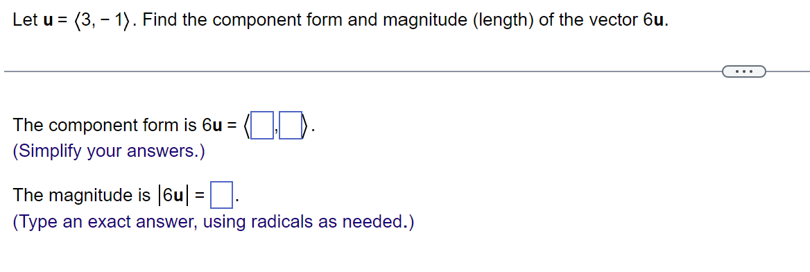 Solved Let u=(:3,-1:). ﻿Find the component form and | Chegg.com