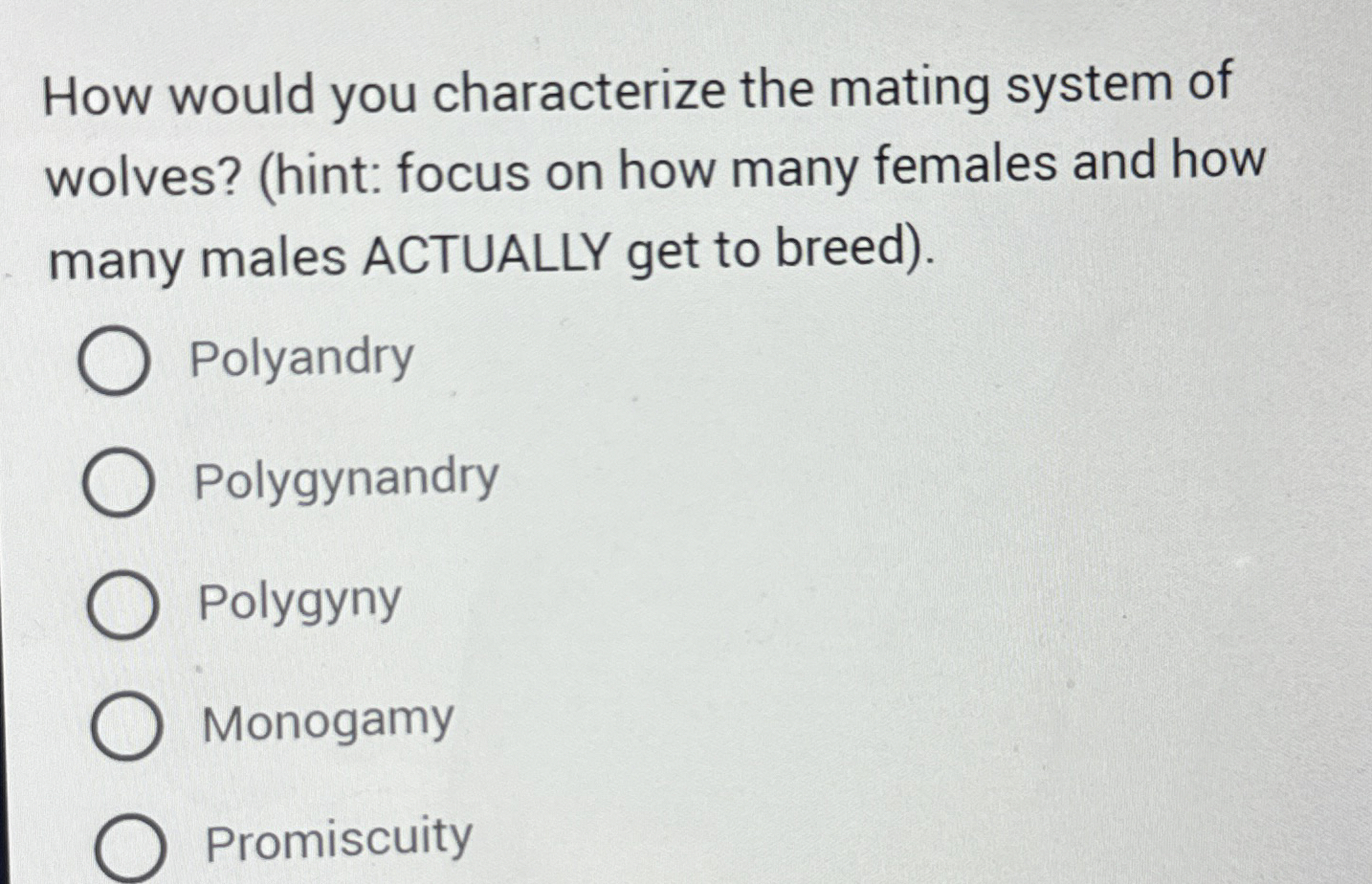 Solved How would you characterize the mating system of | Chegg.com