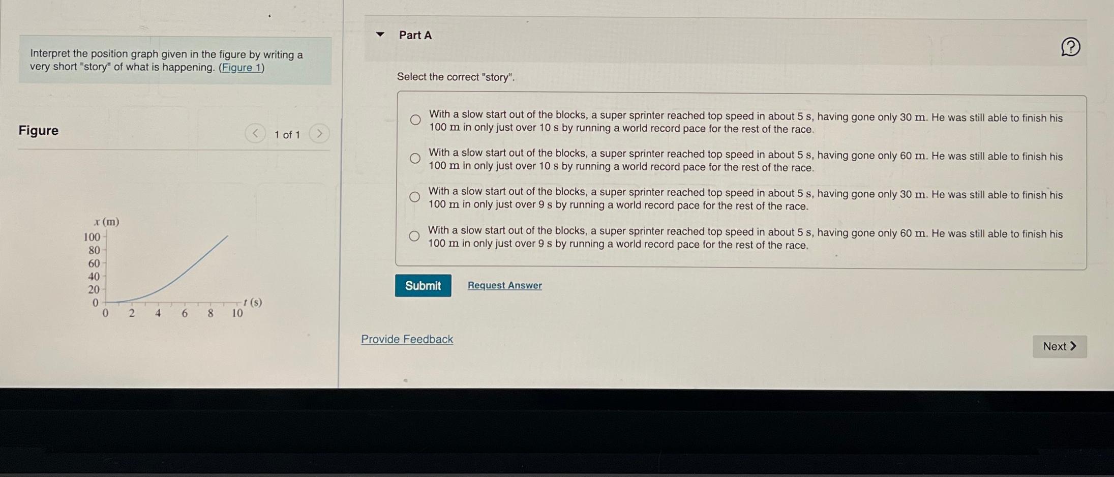 Solved Interpret the position graph given in the figure by | Chegg.com