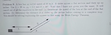 Solved Problem 9. ﻿A box has in initial spuesi of 10ms. ﻿It | Chegg.com
