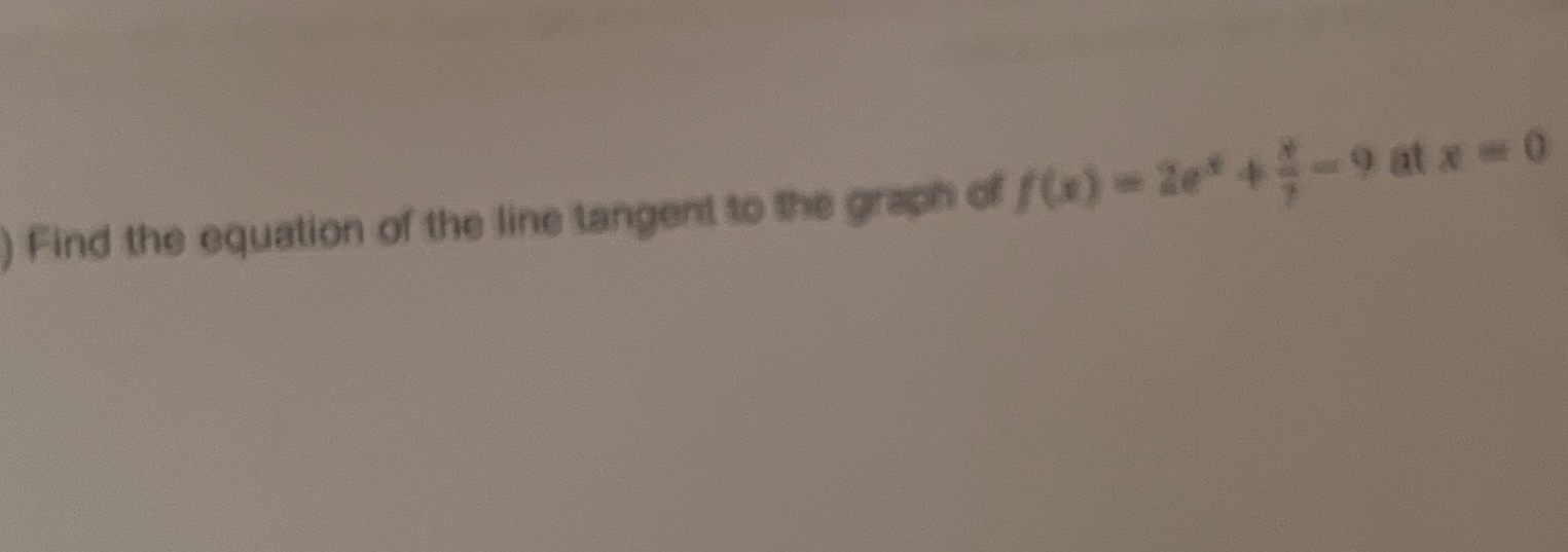 Solved Find the equation of the line tangent to the gragh of | Chegg.com