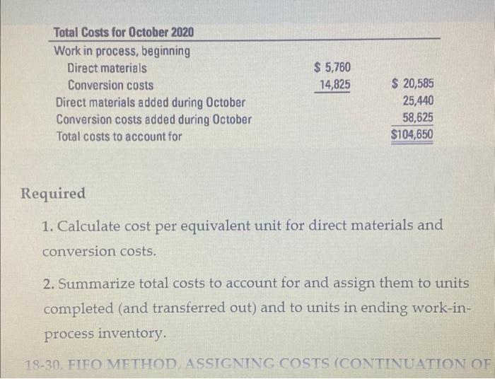 Solved 18-29. WEIGHTED-AVERAGE METHOD, ASSIGNING COSTS. | Chegg.com