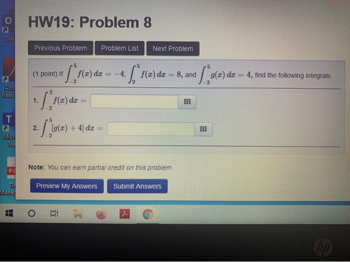Solved HW19: Problem 8 Out Previous Problem Problem List | Chegg.com