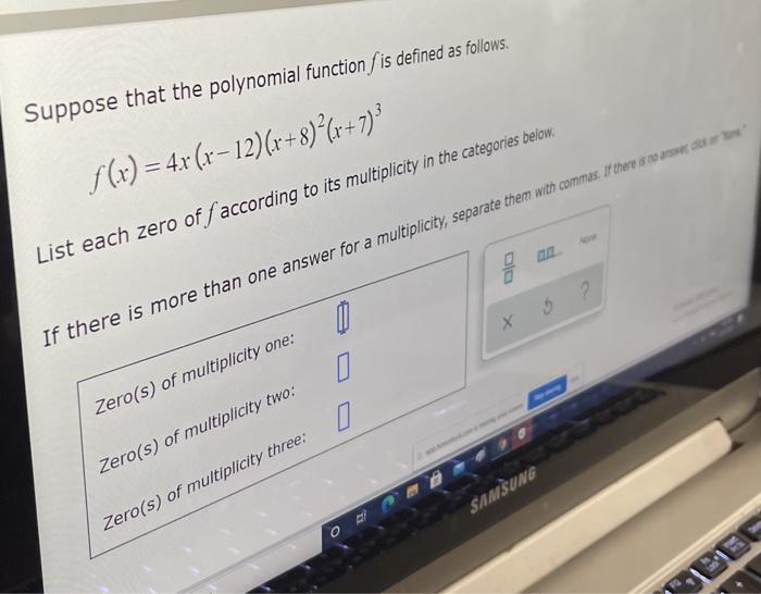 Solved Suppose that the polynomial function fis defined as | Chegg.com