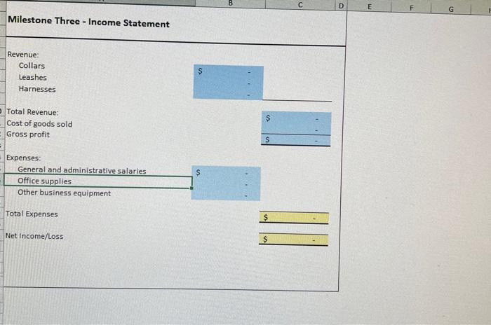 Solved Milestone Three - Income Statement Revenue: Collars | Chegg.com