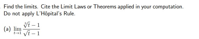 Solved Find the limits. ﻿Cite the Limit Laws or Theorems | Chegg.com