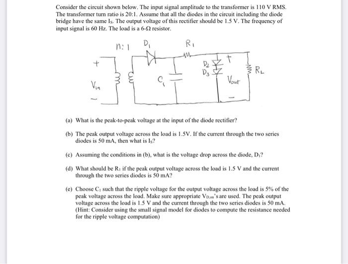 Consider the circuit shown below. The input signal | Chegg.com