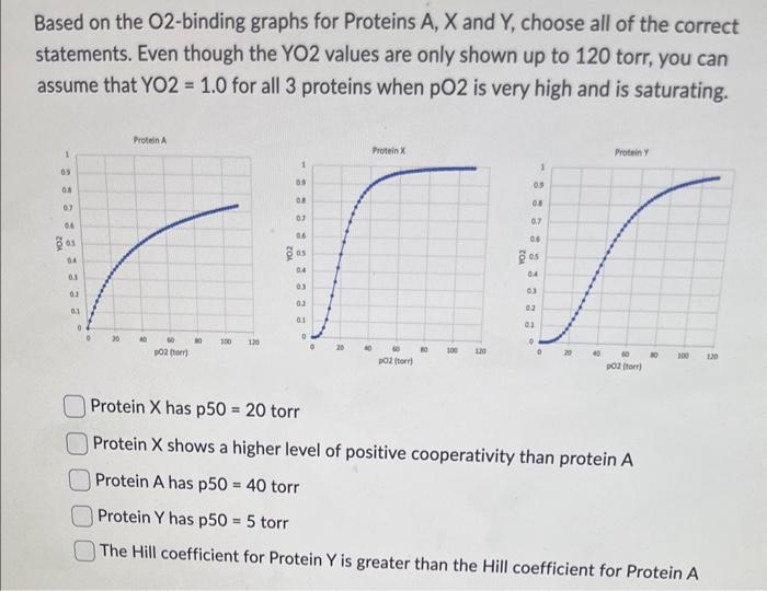 Solved Based on the O-binding graphs for Proteins A,X and Y, | Chegg.com