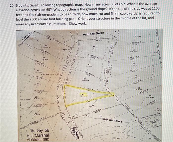 D. 5 points, Given: Following topographic map. How | Chegg.com
