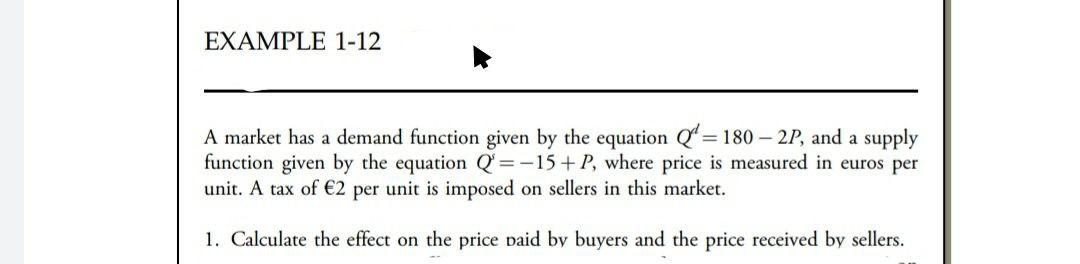 Solved EXAMPLE 1-12 A market has a demand function given by | Chegg.com