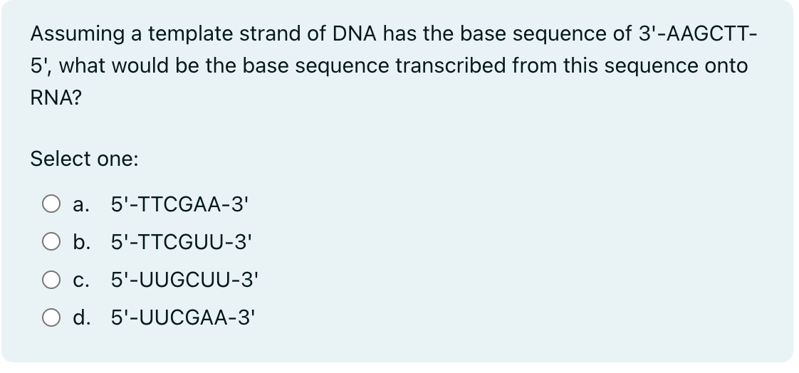 Solved Assuming a template strand of DNA has the base | Chegg.com