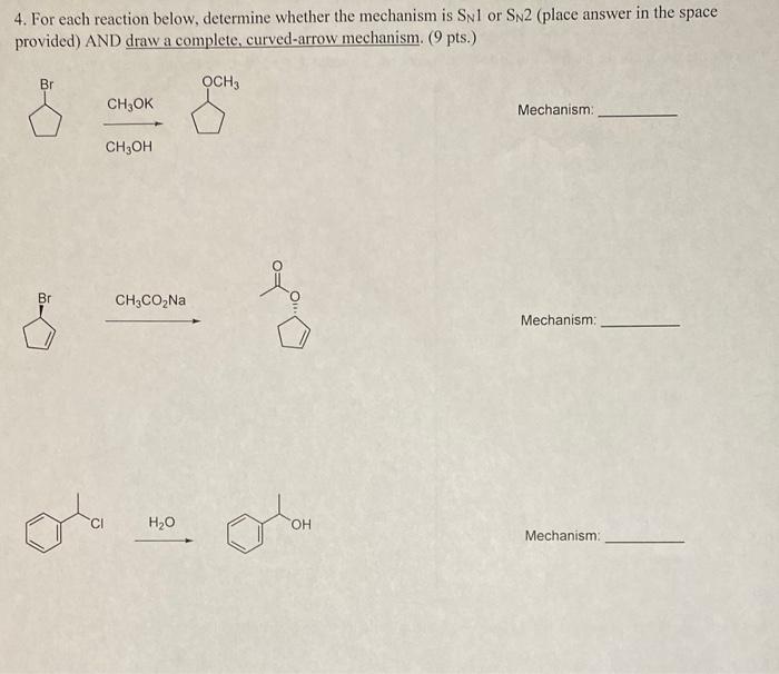 Solved 4. For each reaction below, determine whether the | Chegg.com