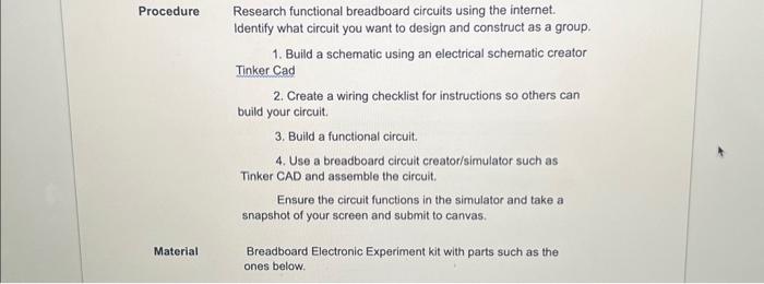 Solved Electrical Circuit Design BriefProcedure Research | Chegg.com