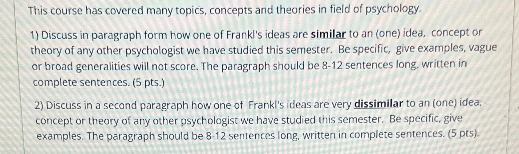 Solved This course has covered many topics, concepts and | Chegg.com